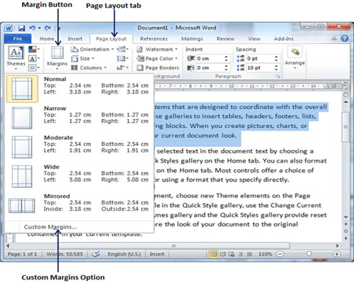 Word Adjust Margins